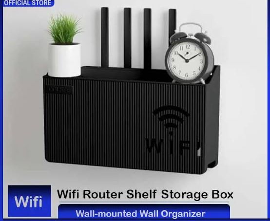 WiFi Router Shelf & Cable Organizer – Wall-Mount ABS Plastic Stora ...